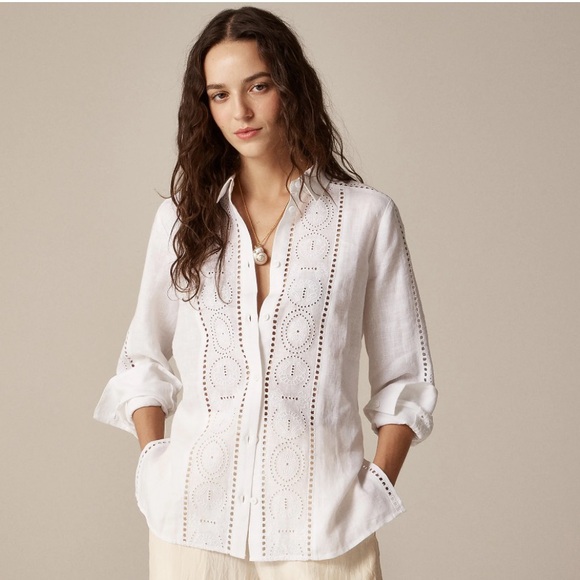 J. Crew | Tops | J Crew Linen Shirt 6 | Poshmark